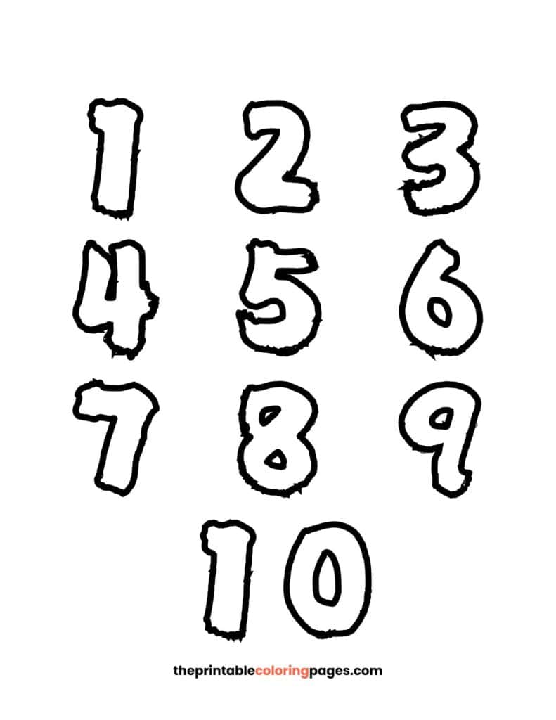 Numbers 1-10 Coloring Pages: 10 Fun Printable Styles - The Printable ...