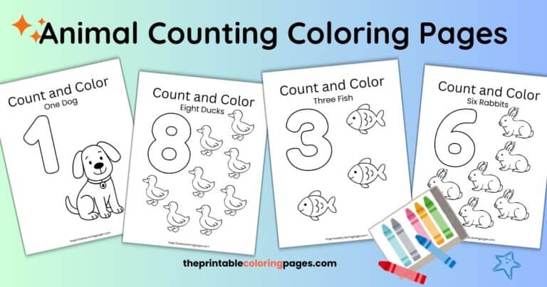 Animal Counting Coloring Pages for Kids - The Printable Coloring Pages