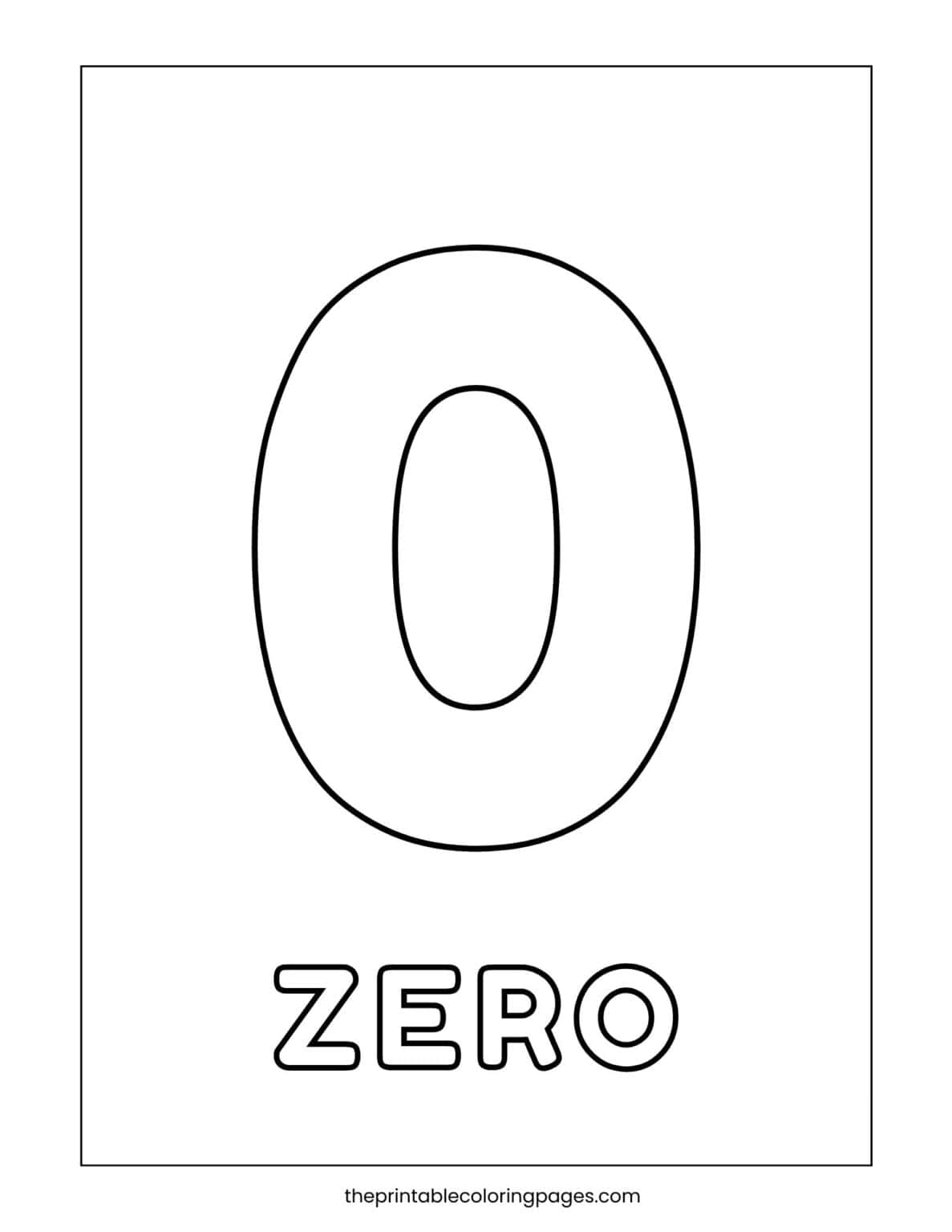 Free Printable Number 0 Coloring Pages for Preschoolers - The Printable ...