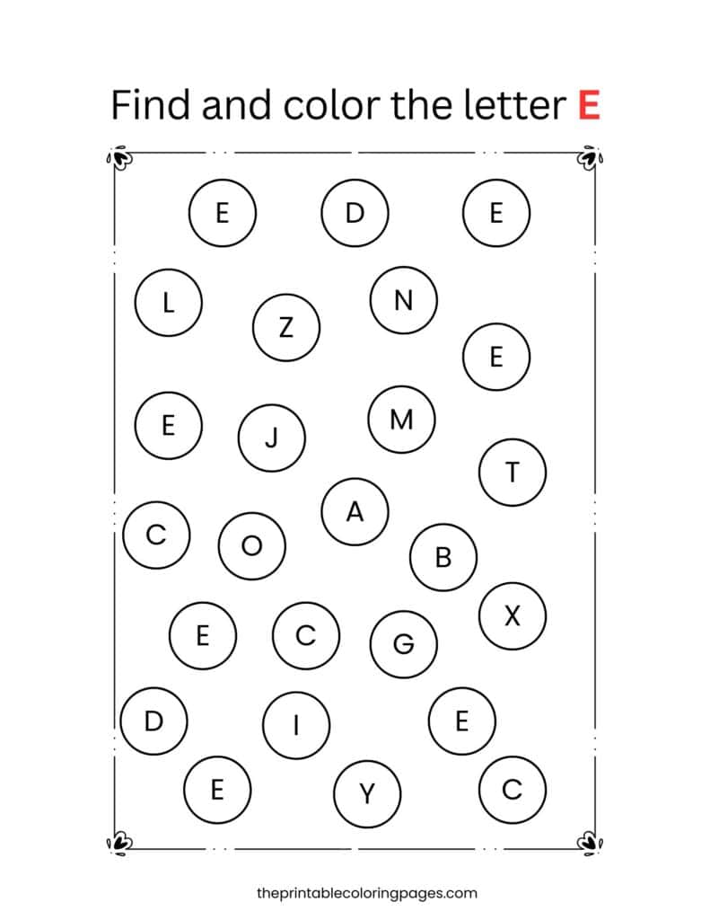 Letter E Coloring Pages - The Printable Coloring Pages