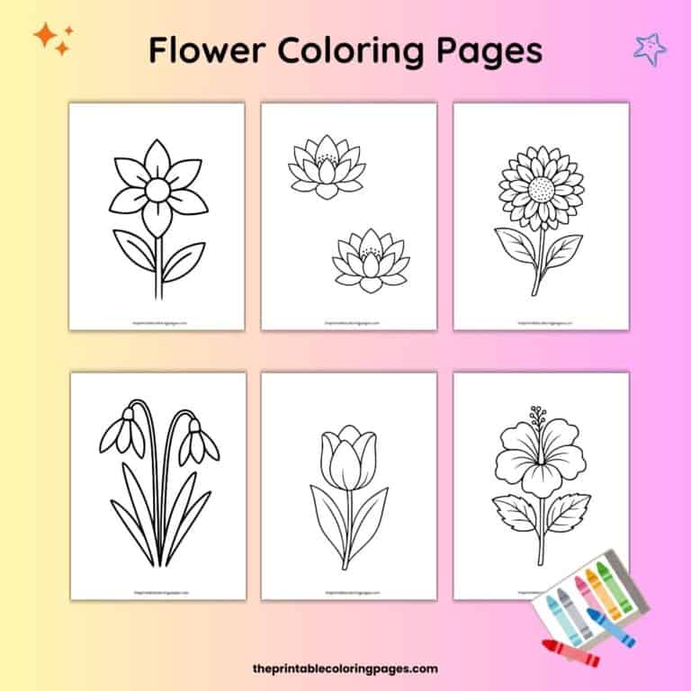 38 Easy Flower Coloring Pages and Simple Flower Templates for Kids ...