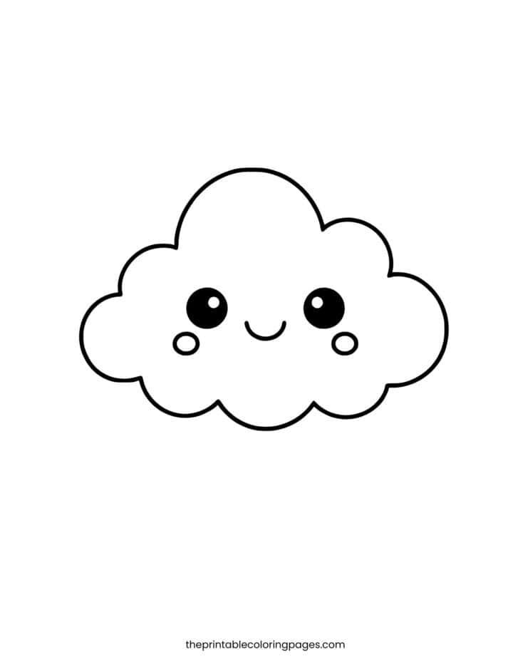 Cute Cloud Coloring Pages for Kids - The Printable Coloring Pages