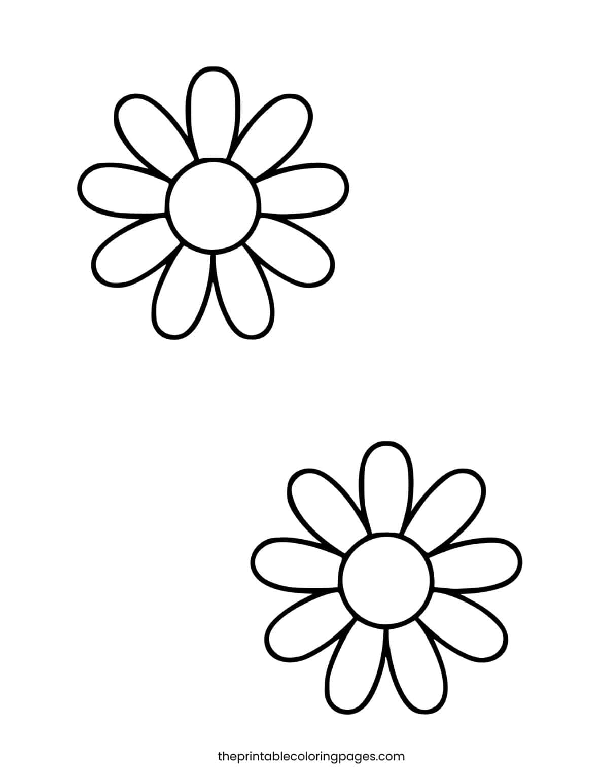 38 Easy Flower Coloring Pages and Simple Flower Templates for Kids ...