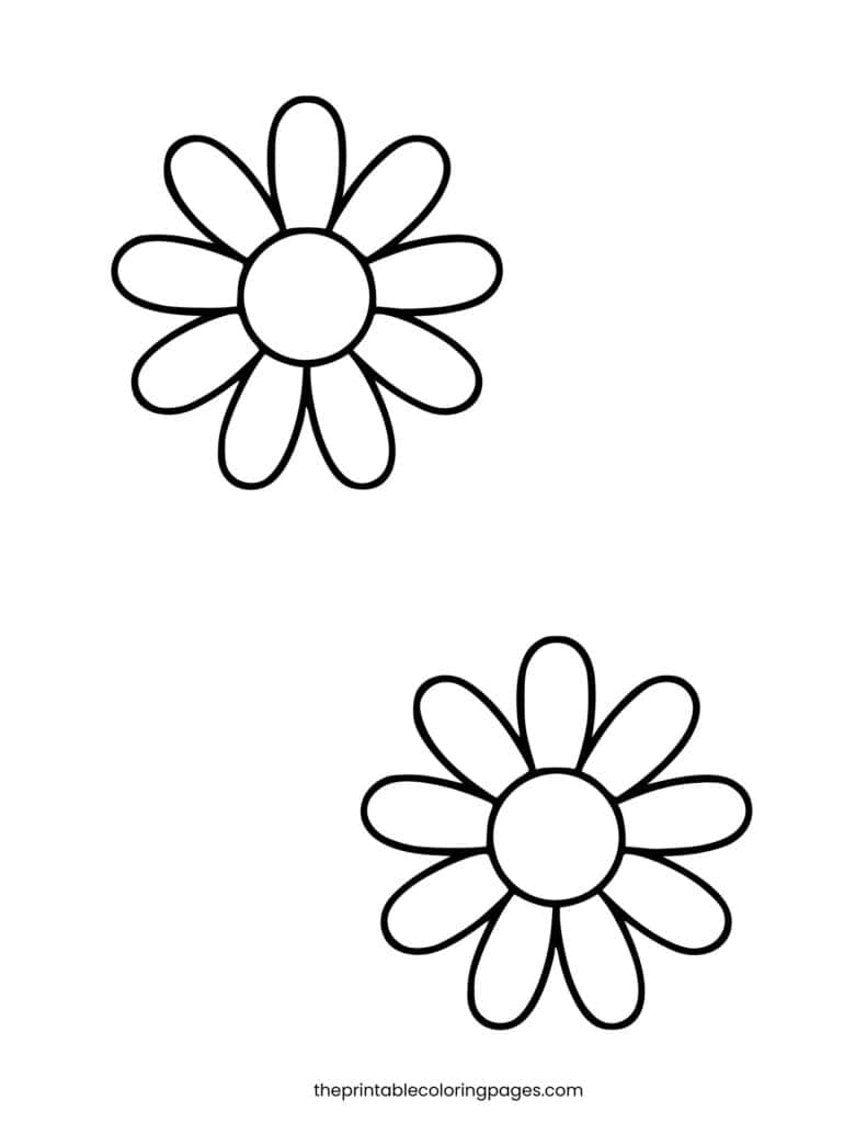 38 Easy Flower Coloring Pages and Simple Flower Templates for Kids ...