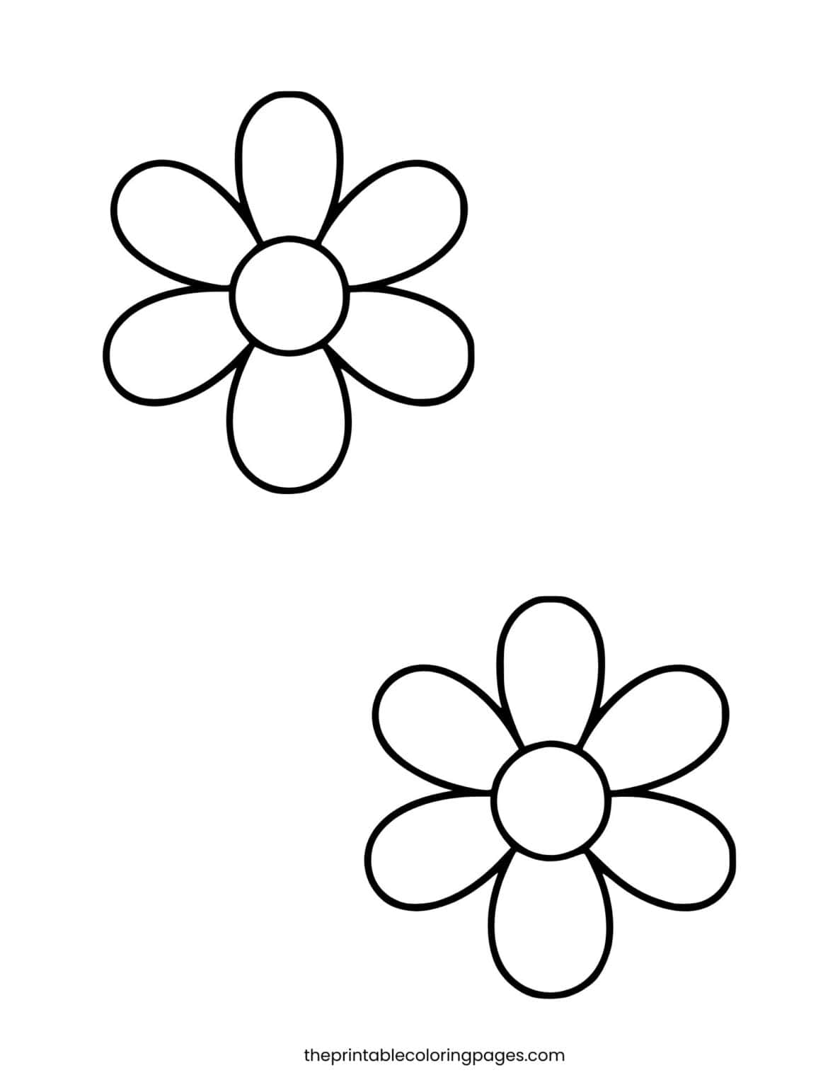 38 Easy Flower Coloring Pages and Simple Flower Templates for Kids ...