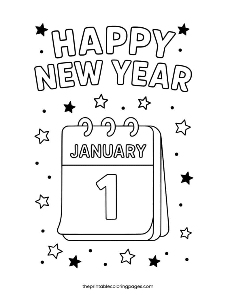 Free Printable New Year Coloring Pages for Kids - The Printable ...