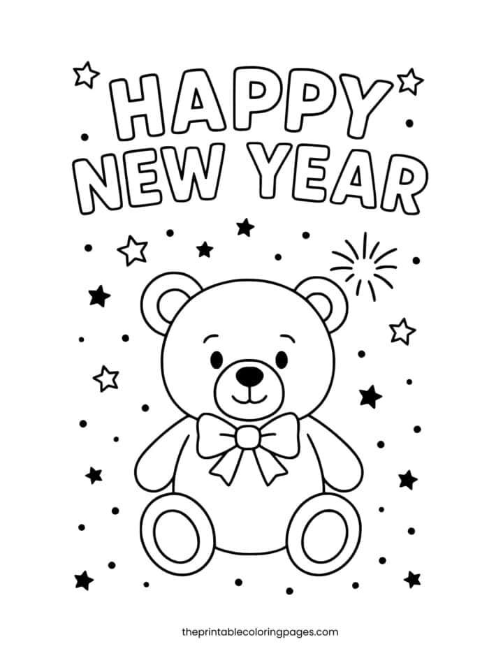 Free Printable New Year Coloring Pages for Kids - The Printable ...