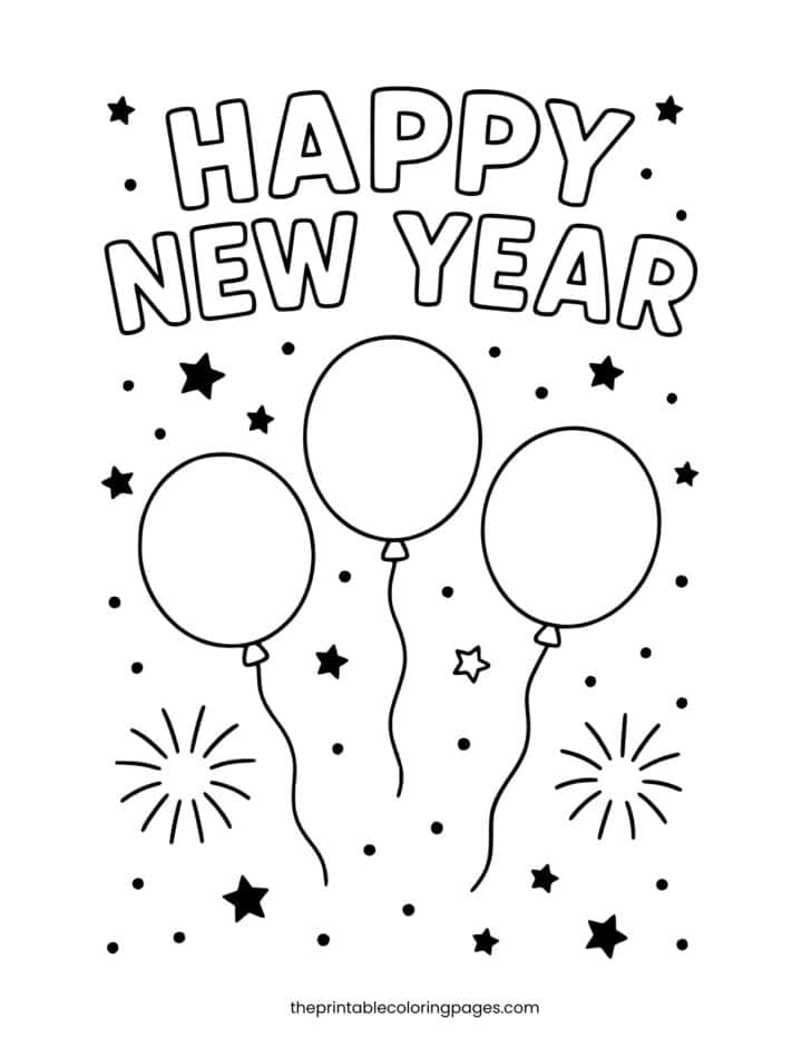 Free Printable New Year Coloring Pages for Kids - The Printable ...