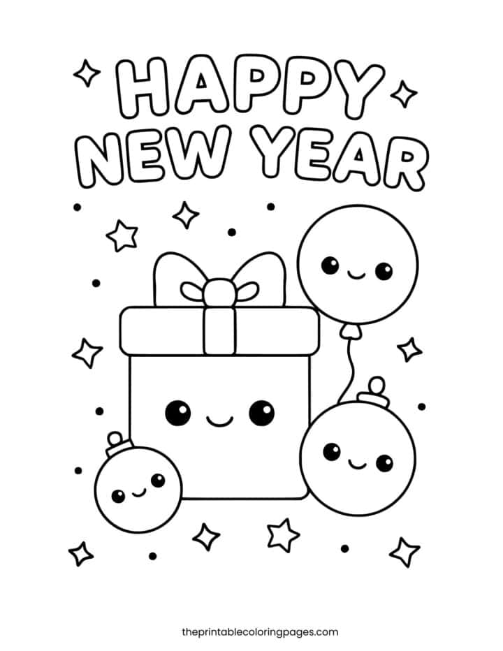 Free Printable New Year Coloring Pages for Kids - The Printable ...