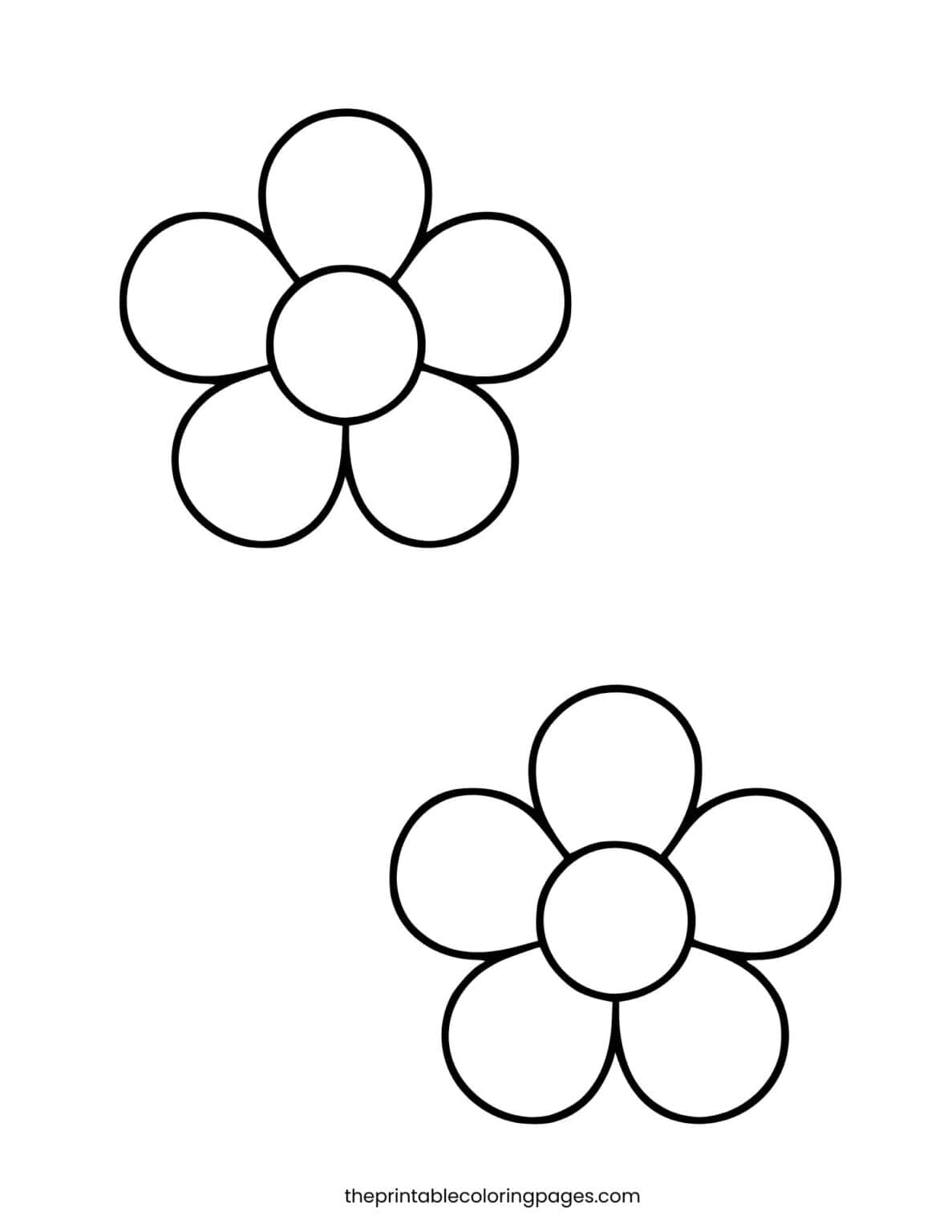 38 Easy Flower Coloring Pages and Simple Flower Templates for Kids ...