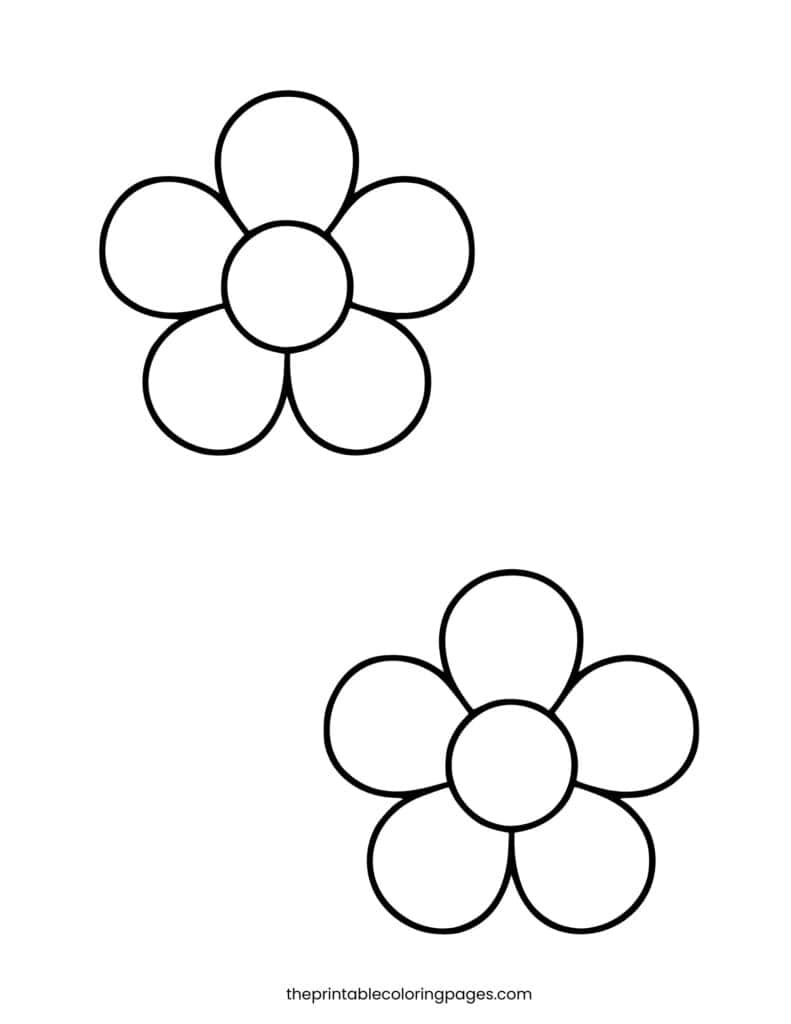 38 Easy Flower Coloring Pages and Simple Flower Templates for Kids ...
