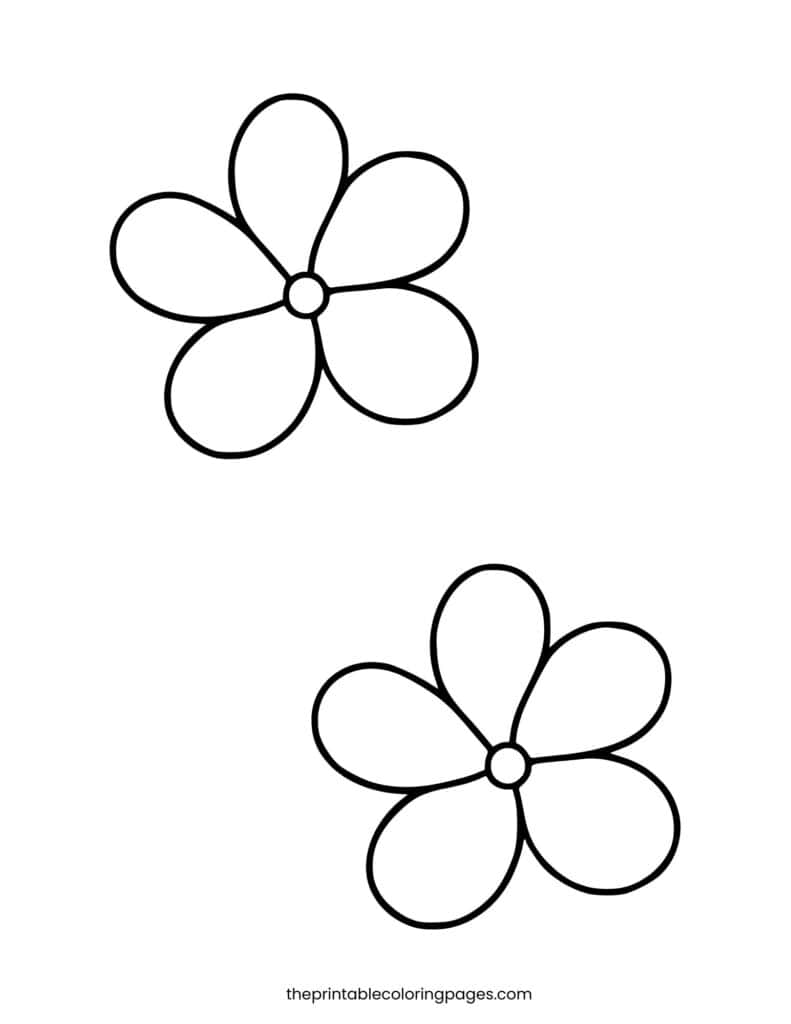 38 Easy Flower Coloring Pages and Simple Flower Templates for Kids ...