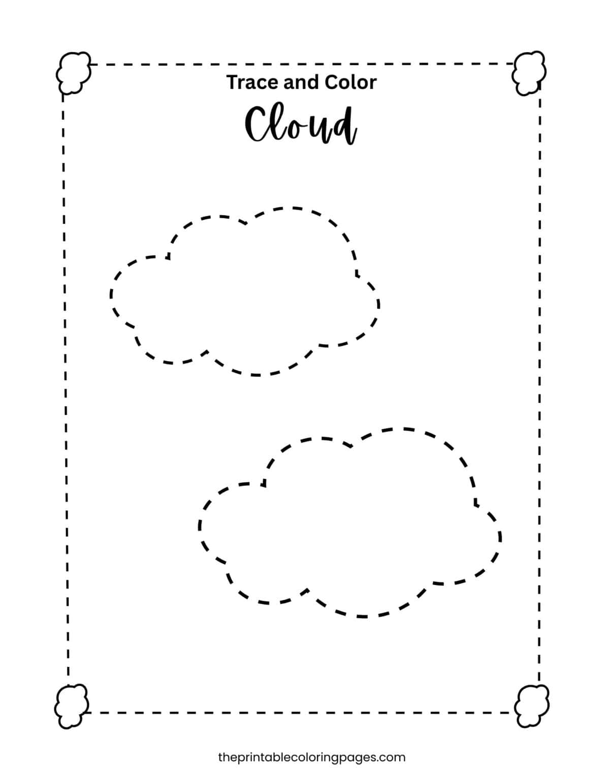 Cute Cloud Coloring Pages for Kids - The Printable Coloring Pages