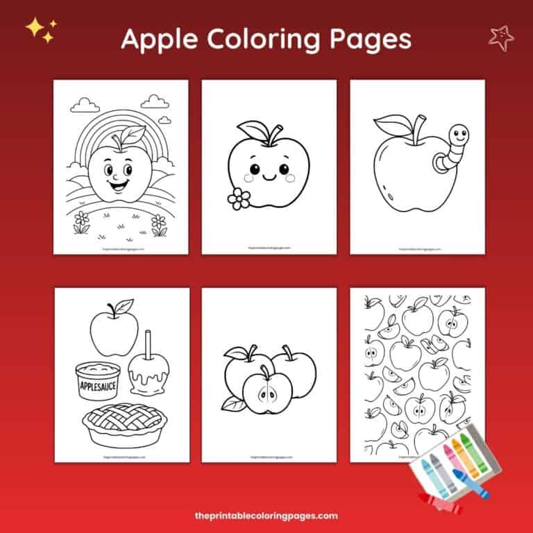 23 Free Printable Apple Coloring Pages and Templates for Fun Fall ...