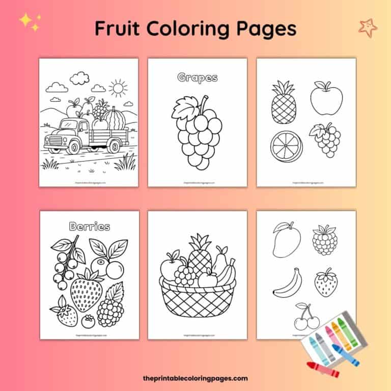 40+ Fun and Simple Fruit Coloring Pages for Kids - The Printable ...