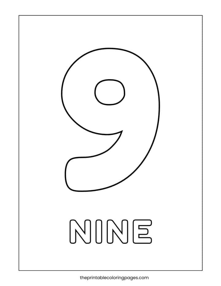 Free Printable Number 9 Coloring Pages for Early Learners - The ...