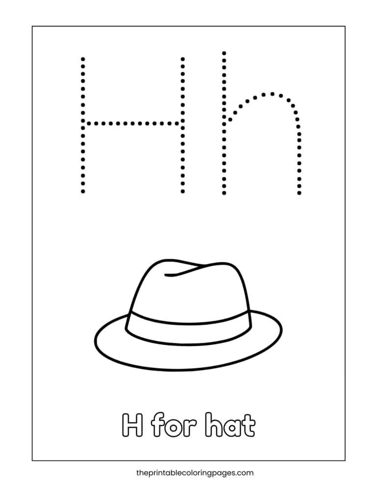 Letter H Coloring Pages for Kids - The Printable Coloring Pages