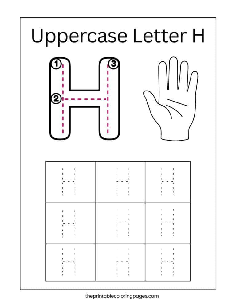 Letter H Coloring Pages for Kids - The Printable Coloring Pages