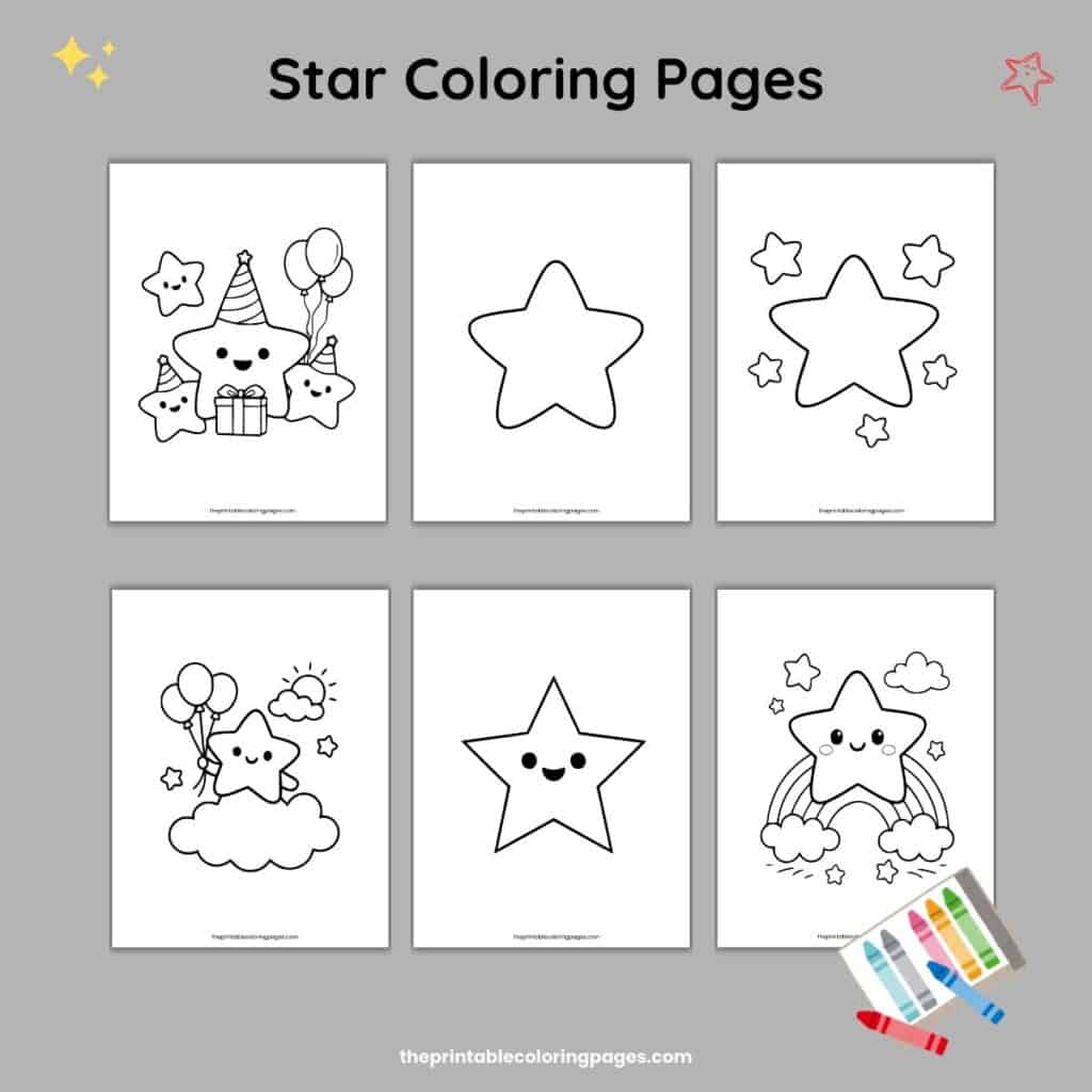 Free Star Coloring Pages and Star Templates for Kids - The Printable ...